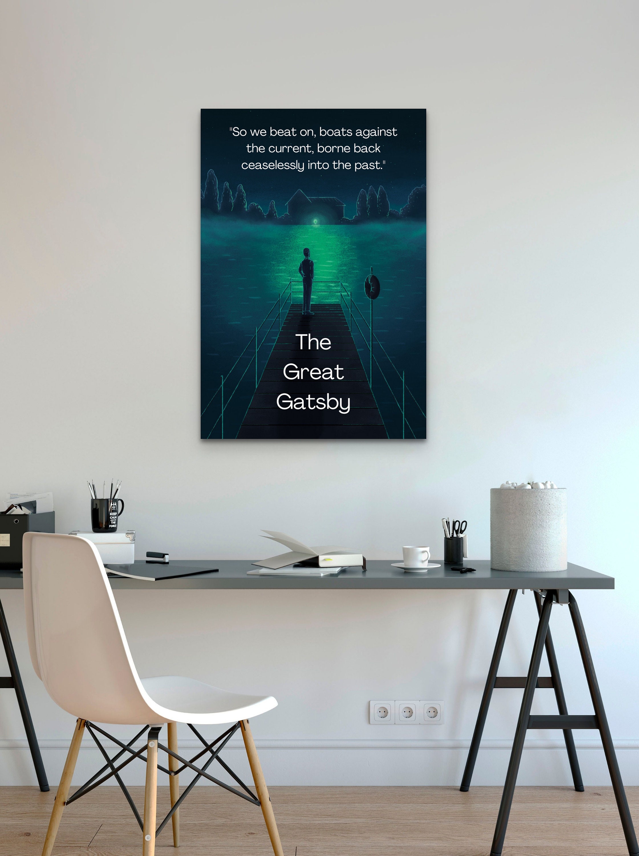 The Great Gatsby Digital Vertical Poster, F Scott Fitzgerald, Green ...