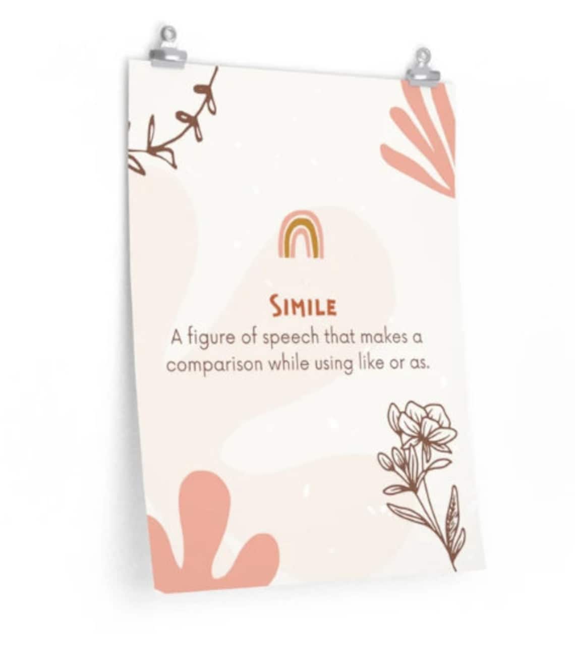 Figurative Language Digital Poster Set, English Classroom, Metaphor ...