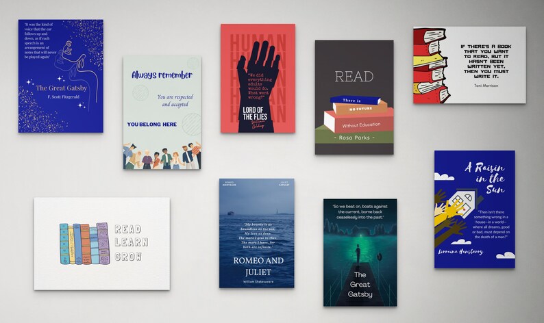 The Great Gatsby Digital Vertical Poster, F Scott Fitzgerald, Green ...