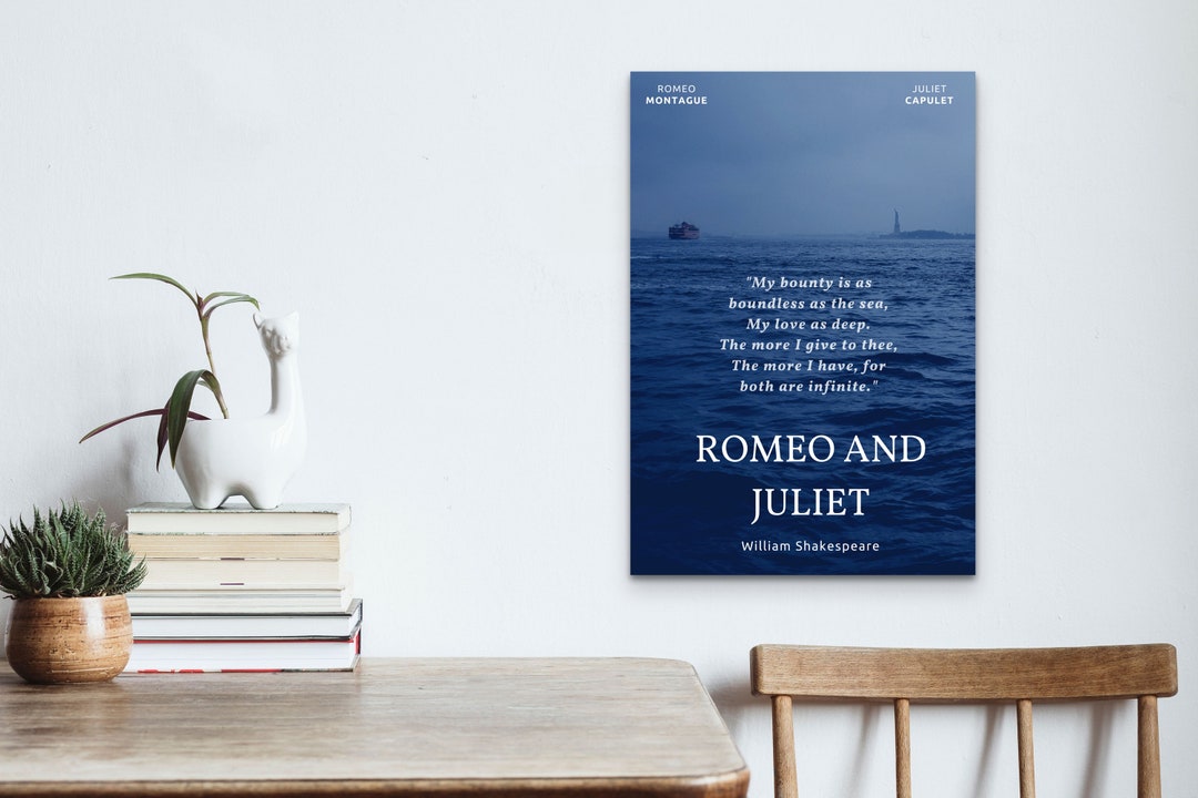 Romeo and Juliet Infinite Love Digital Poster, Shakespeare, English ...