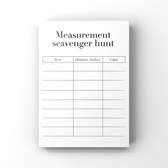 Measurement Scavenger Hunt // Printable // Measurement // - Etsy