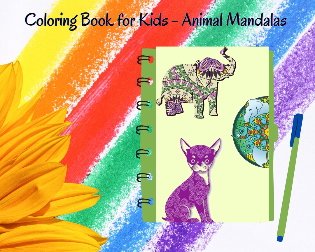 Mandala Coloring Book for Kids, Super Cute Animals Stress Relief ...