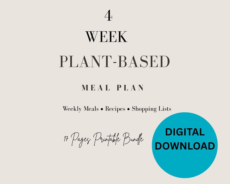 4 Week Plant-based Meal Plan PDF | Vegan Meal Planner With Recipes ...