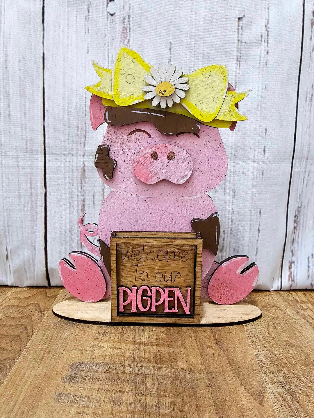 Cute Pig Shelf Sitter With Interchangeable Hats, Bows, Holiday ...