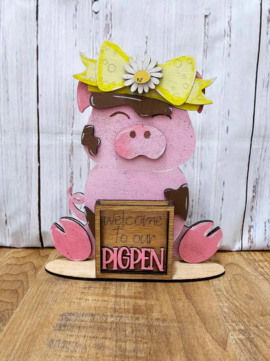 PIG ONLY Cute Pig Shelf Sitter With Interchangeable Hats, Bows, Holiday ...