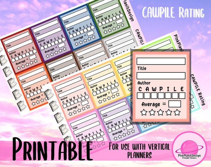 PRINTABLE Planner Stickers| CAWPILE Rating| Book Review, Book Icons - Etsy