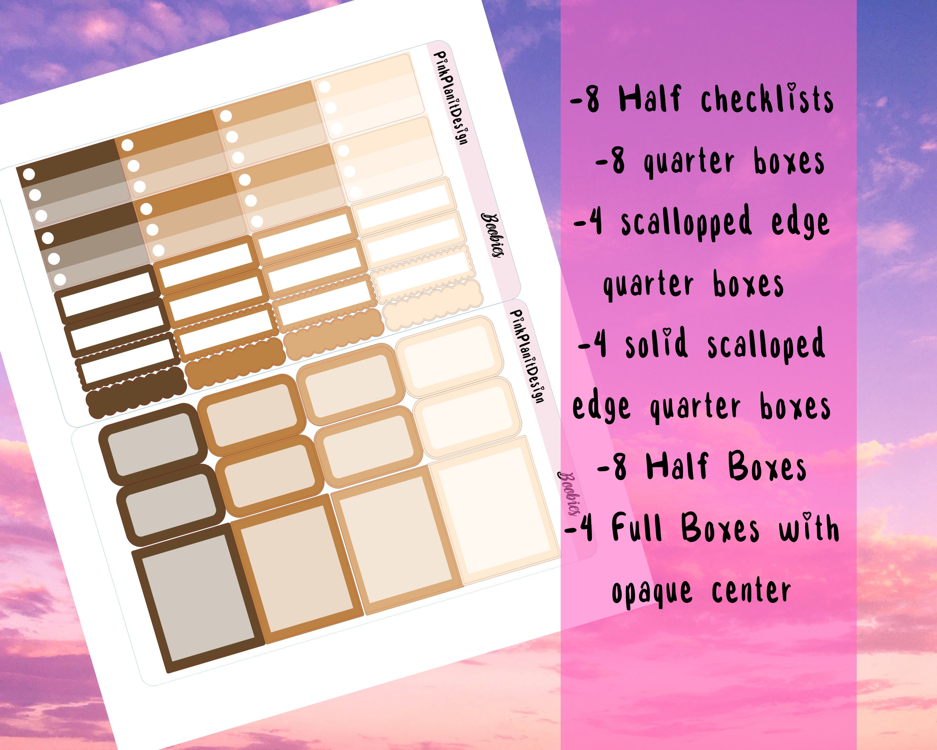 PRINTABLE Weekly Planner Kit Vertical Layout Boobies DIY | Etsy