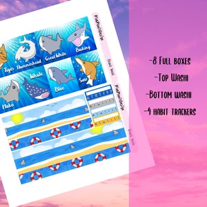 PRINTABLE Weekly Planner Kit Shark Week Vertical Layout Sharks, Sea ...