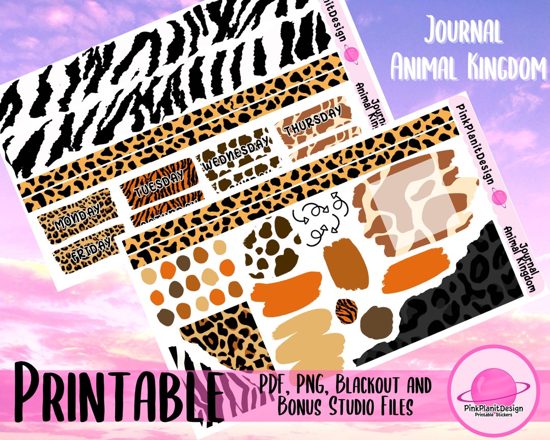 PRINTABLE Journaling Sticker Kit JOURNAL Animal Kingdom Journaling ...