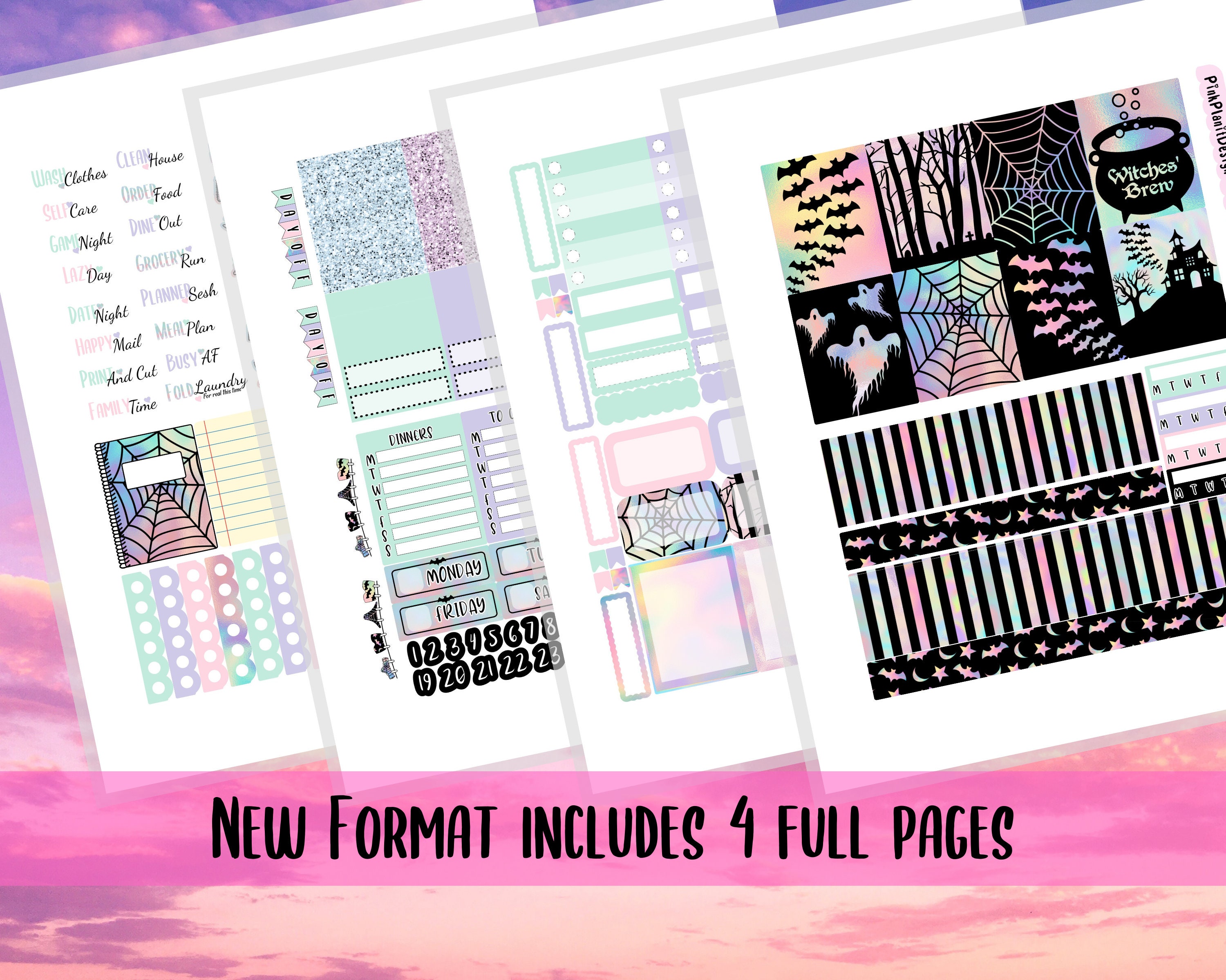 PRINTABLE Weekly Planner Kit Vertical Layout Holo-ween DIY | Etsy