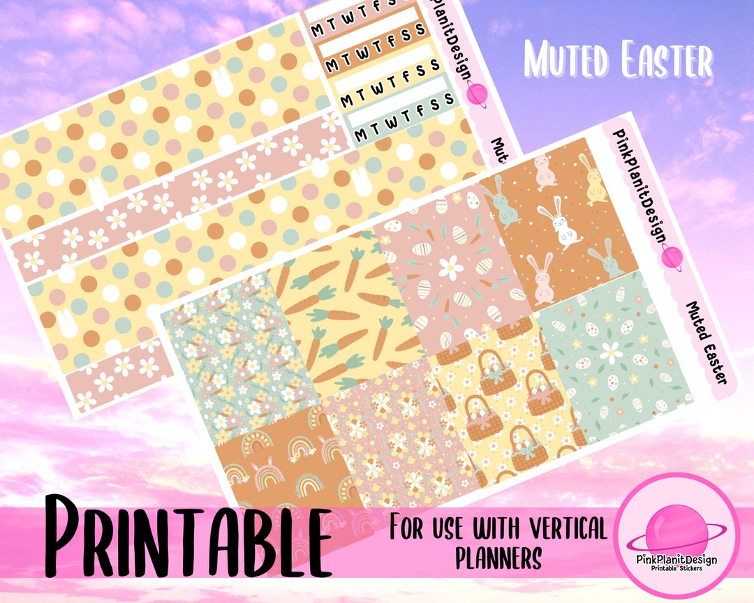 MUTED EASTER PRINTABLE Weekly Planner Kit D.I.Y Planner Stickers Easter ...
