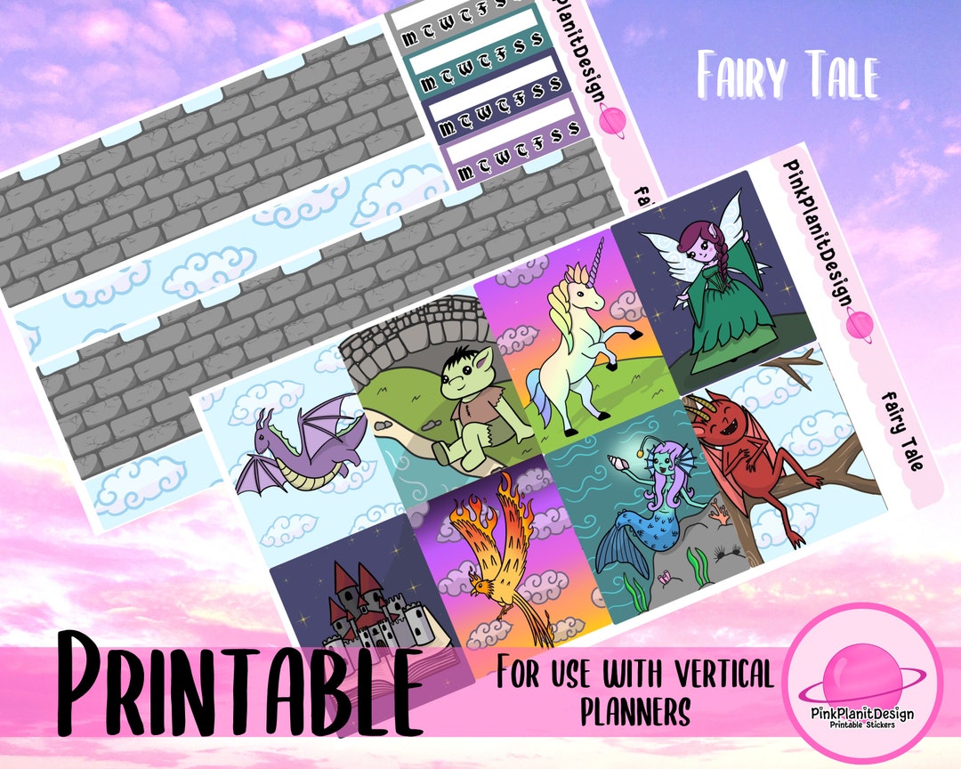 FAIRY TALE PRINTABLE Weekly Planner Kit D.I.Y Planner Stickers Fantasy ...