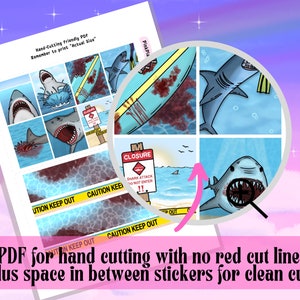 SHARK ATTACK PRINTABLE Weekly Planner Kit D.I.Y Planner Stickers Shark ...