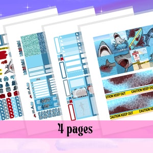 SHARK ATTACK PRINTABLE Weekly Planner Kit D.I.Y Planner Stickers Shark ...