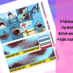 SHARK ATTACK PRINTABLE Weekly Planner Kit D.I.Y Planner Stickers Shark ...