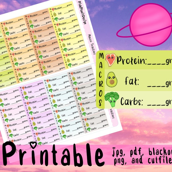 Macro Tracking Stickers - Etsy