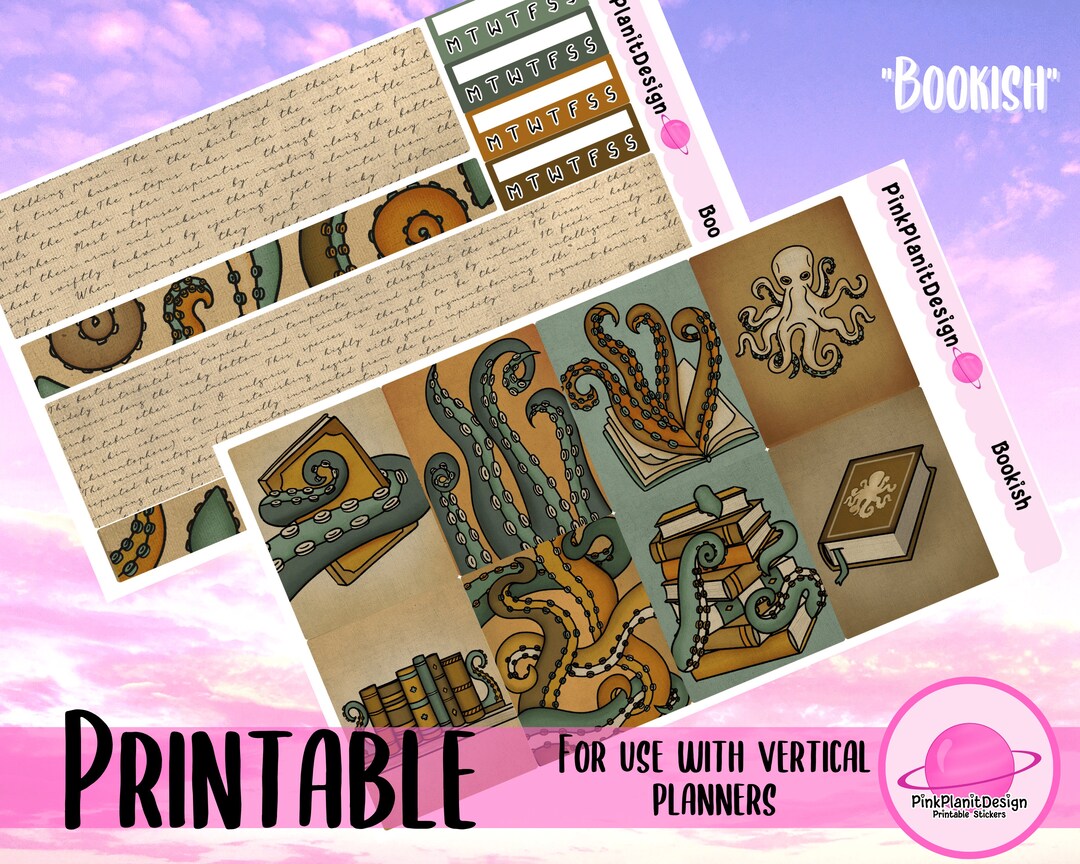 PRINTABLE Weekly Planner Kit BOOKISH DIY Planner Stickers Books ...
