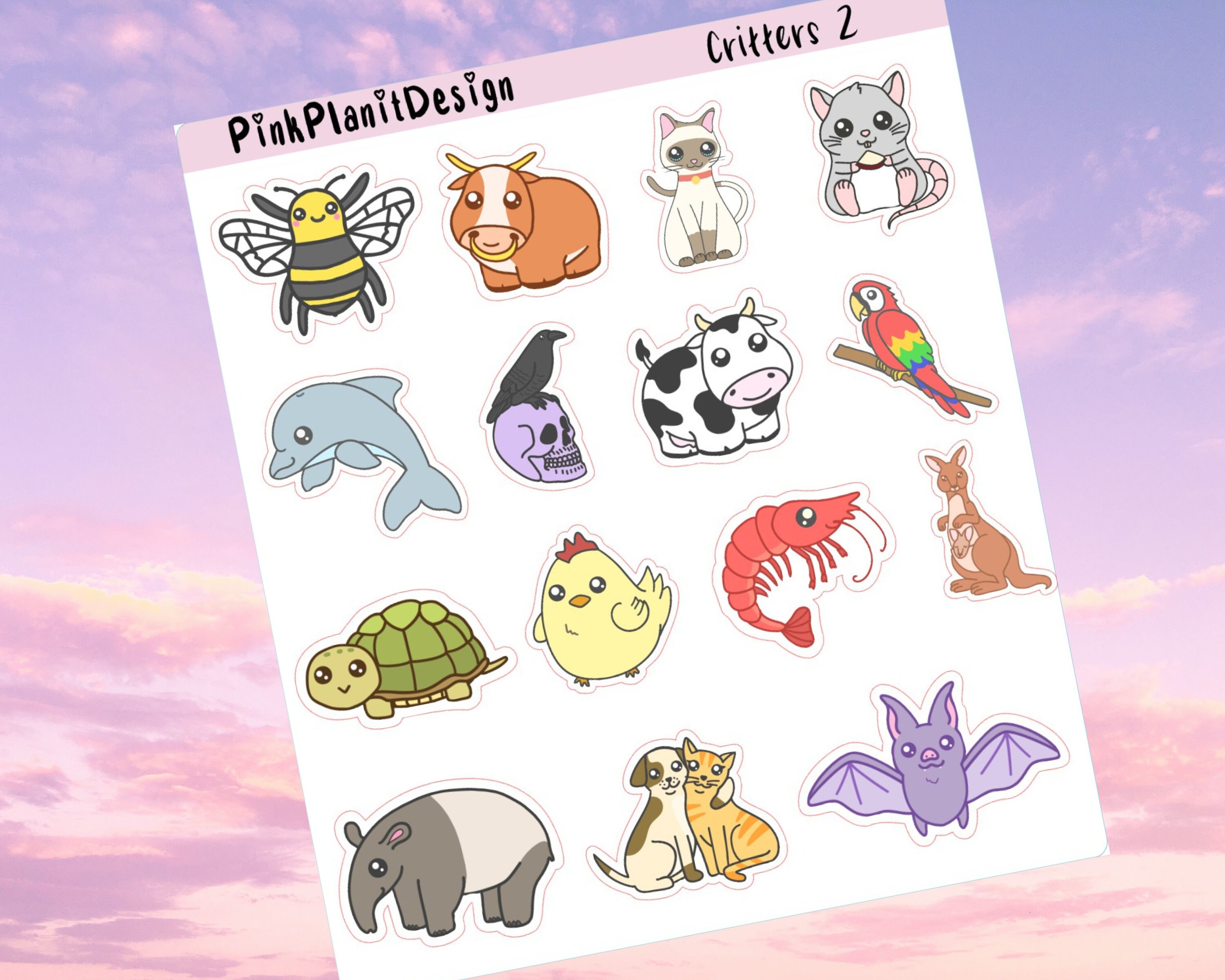 PRINTABLE Planner Stickers DOODLES 2 Critters and - Etsy