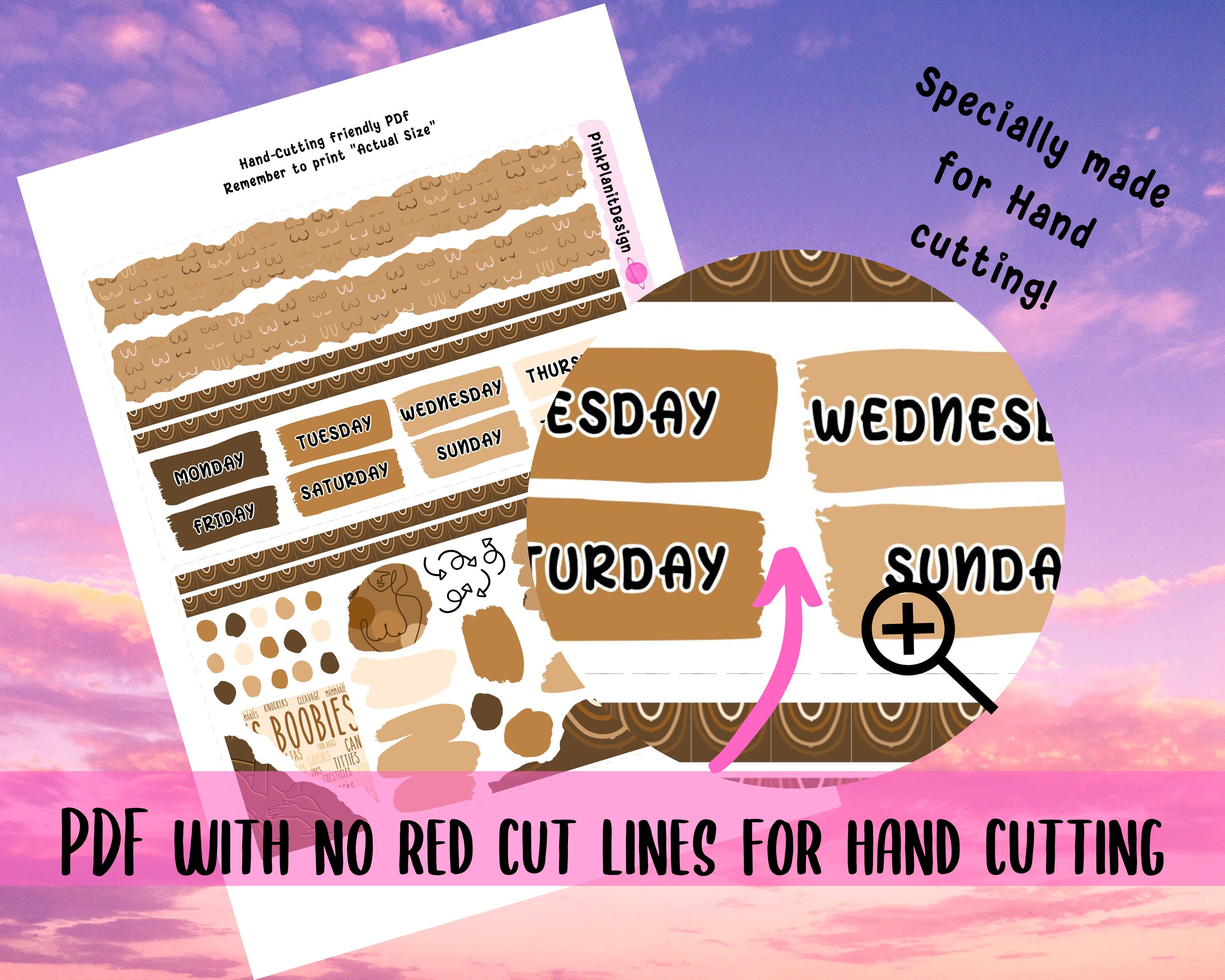 PRINTABLE Journaling Sticker Kit JOURNAL Boobies - Etsy