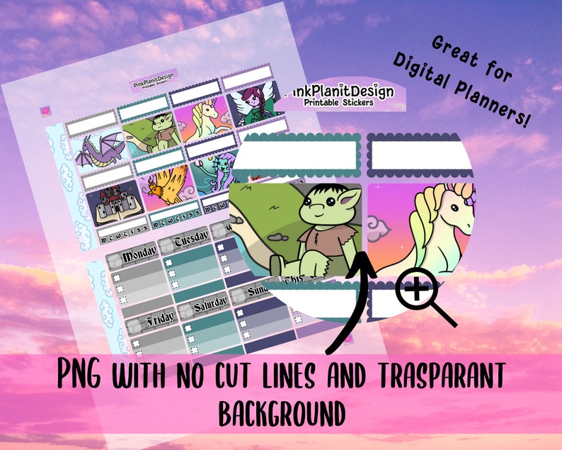 Mini FAIRY TALE PRINTABLE Planner Stickers Kit Mini - Etsy