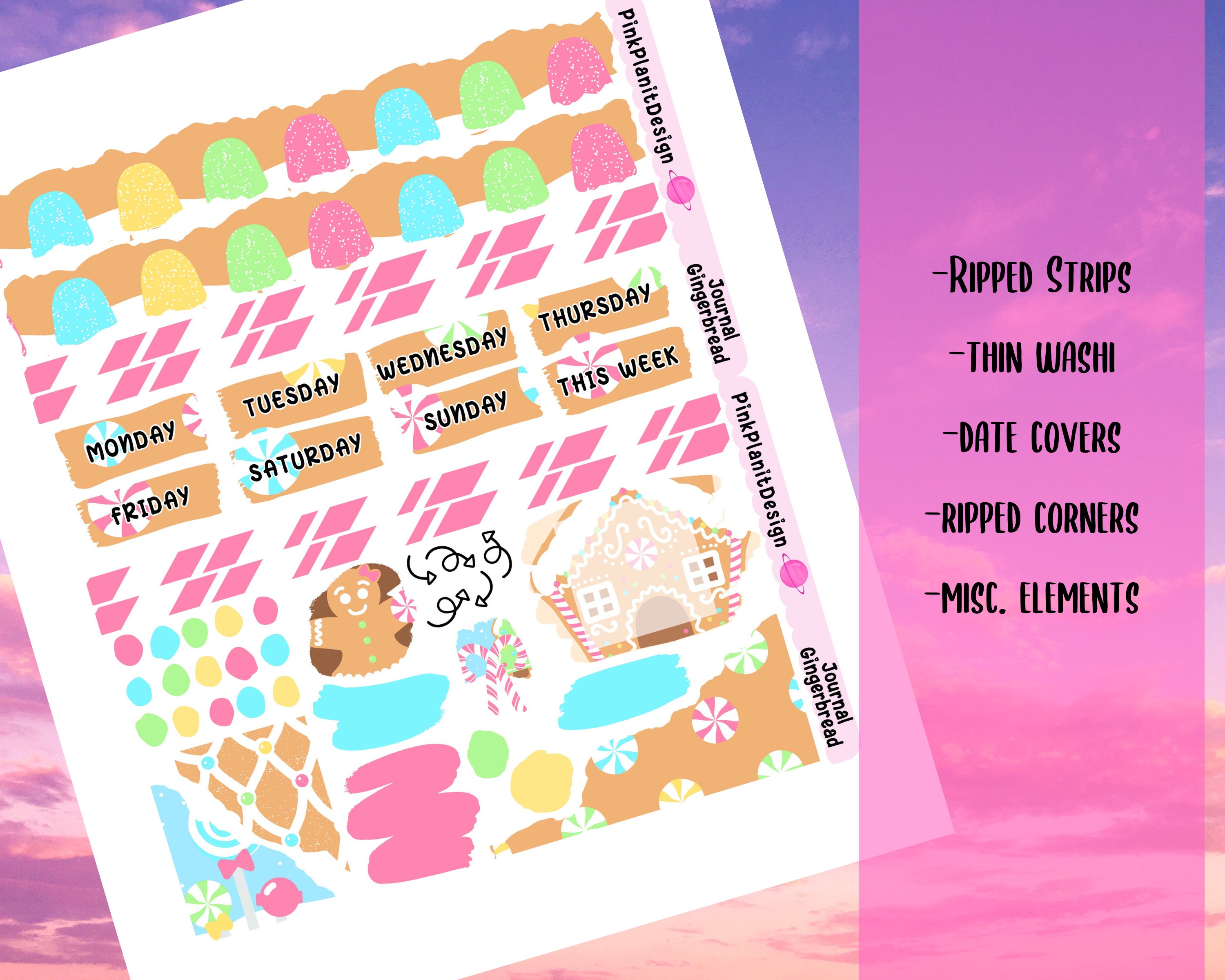 PRINTABLE Journaling Sticker Kit JOURNAL Gingerbread - Etsy