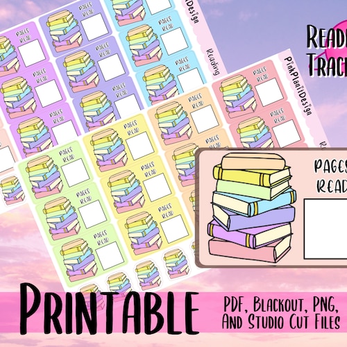 Reading Printable Planner Stickers Watercolor Reading - Etsy