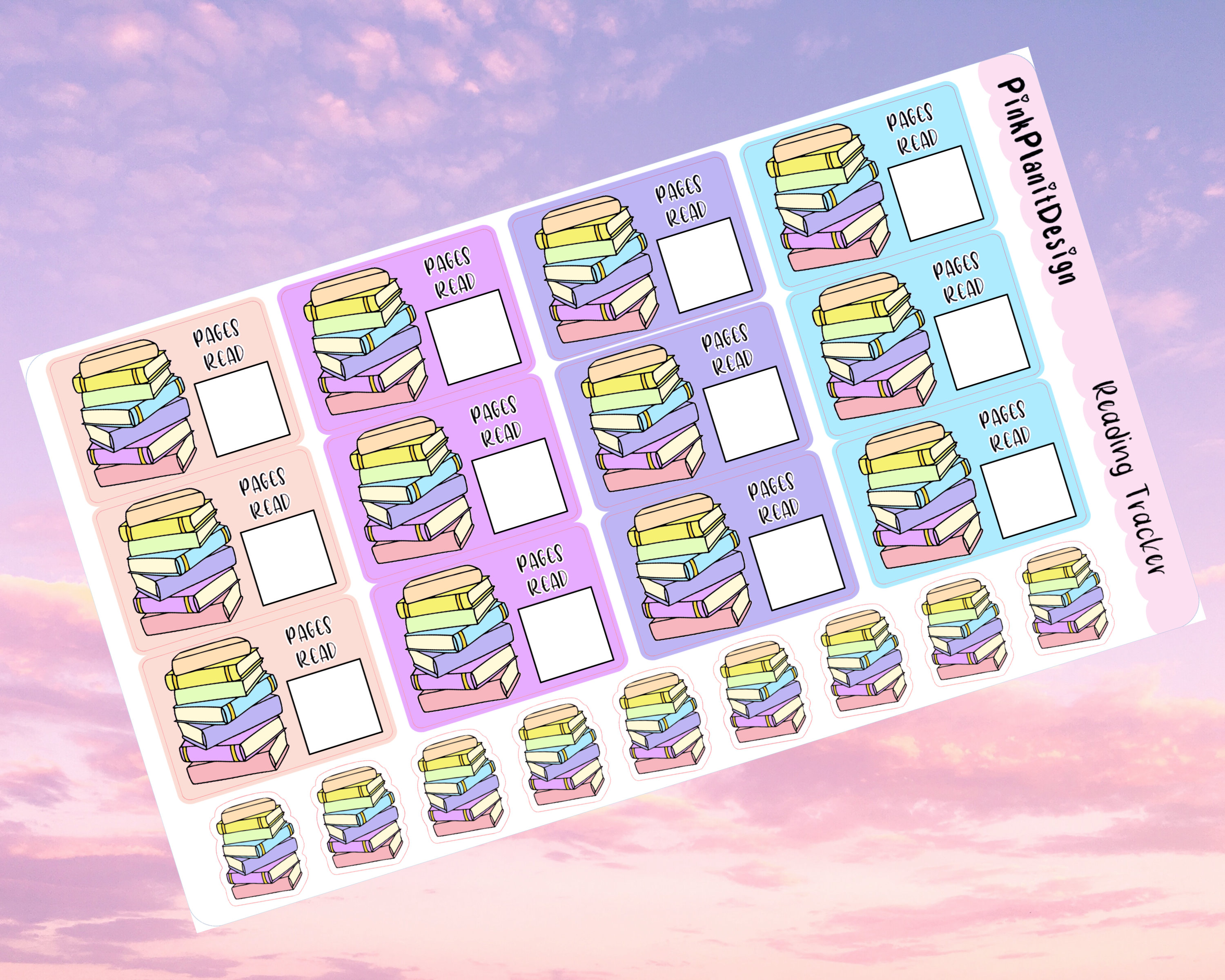 PRINTABLE Planner Stickers READING TRACKER Stack of Books - Etsy