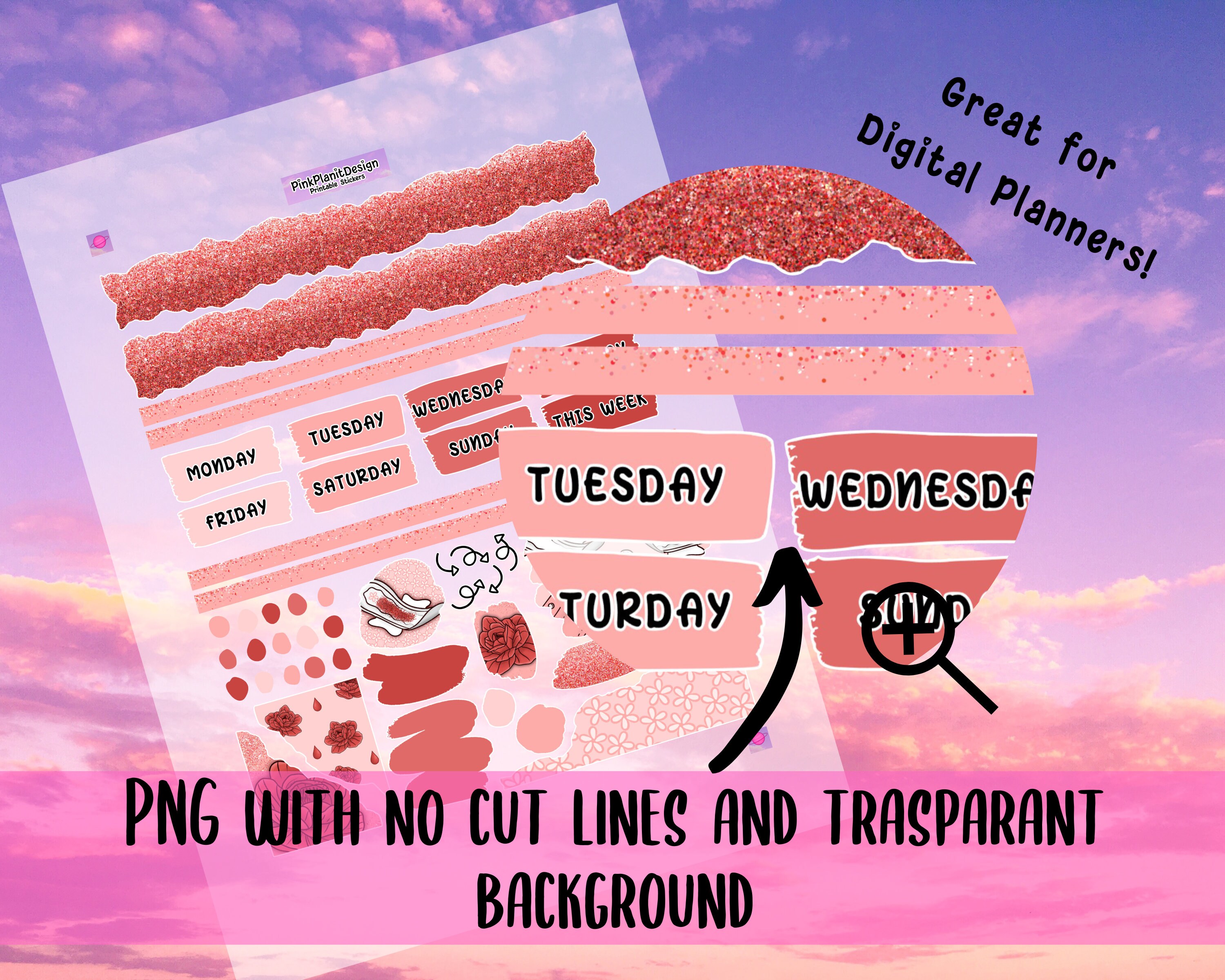 PRINTABLE Journaling Sticker Kit JOURNAL Blooming Red - Etsy