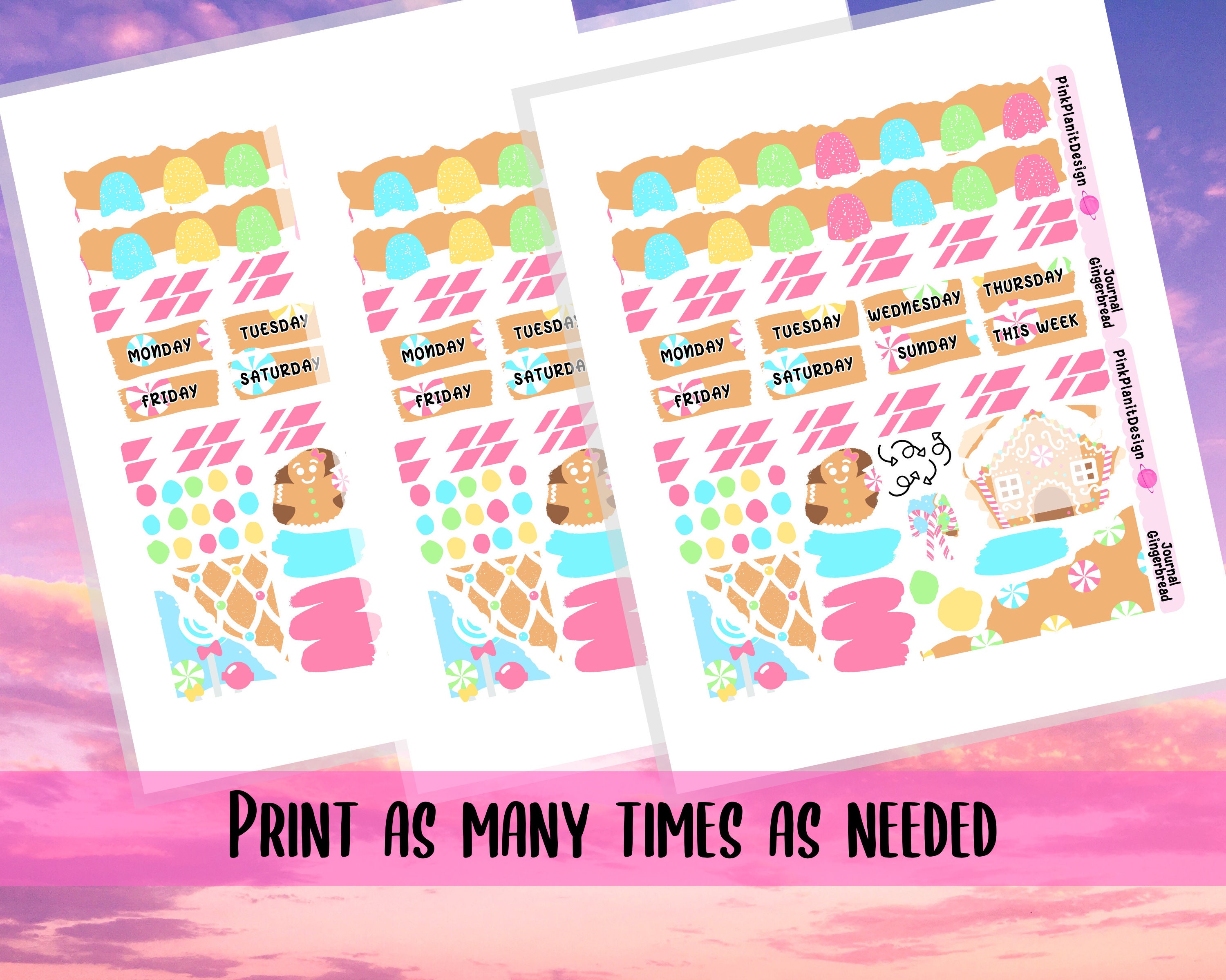 PRINTABLE Journaling Sticker Kit JOURNAL Gingerbread - Etsy