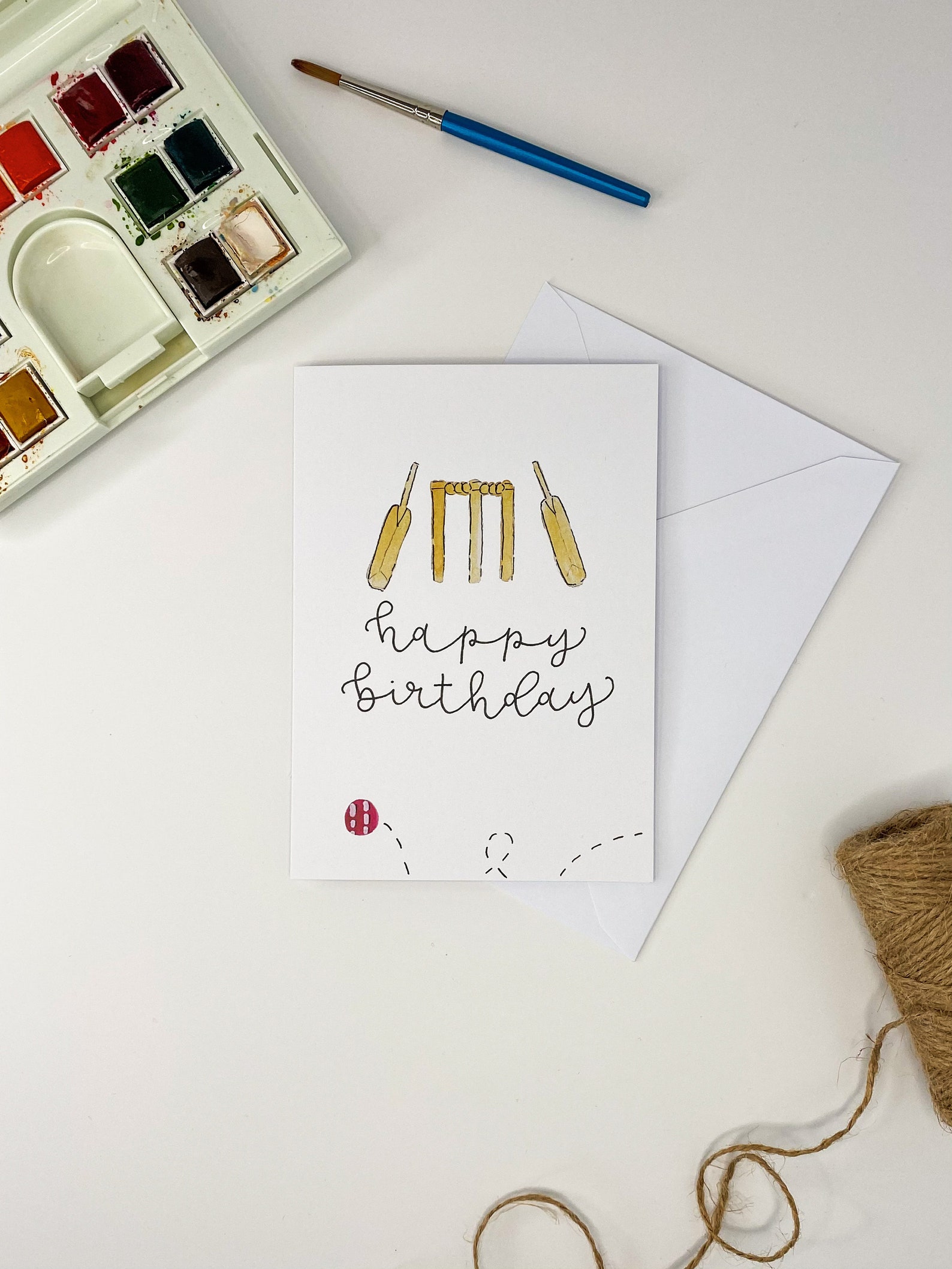 Handwritten Cricket Themed Birthday Card, Birthday Card for Dad ...