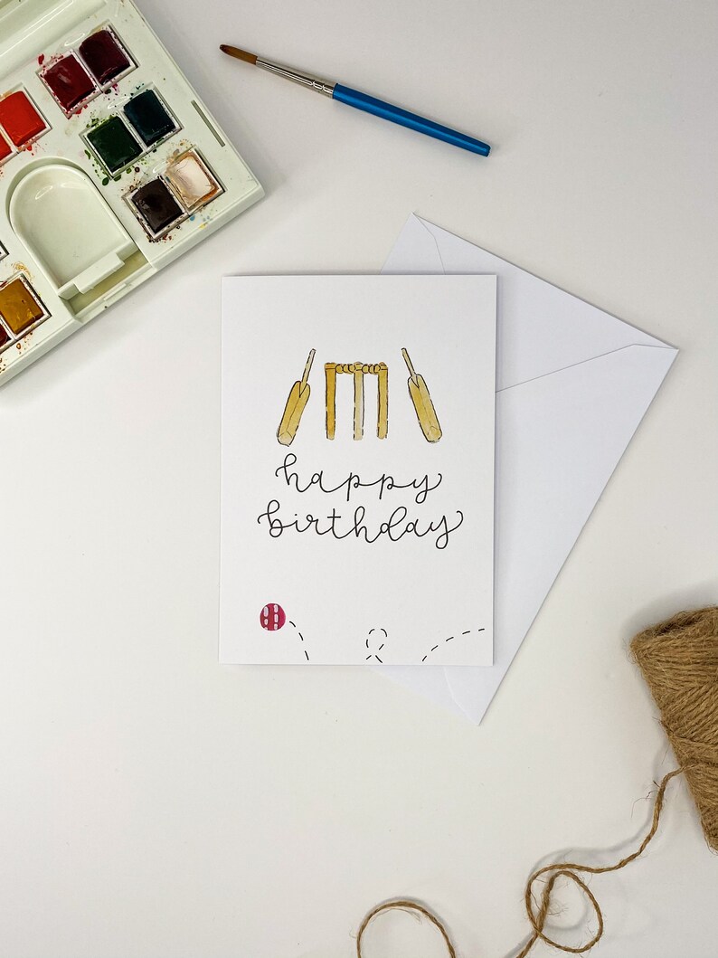 Handwritten Cricket Themed Birthday Card Birthday Card For Etsy Uk