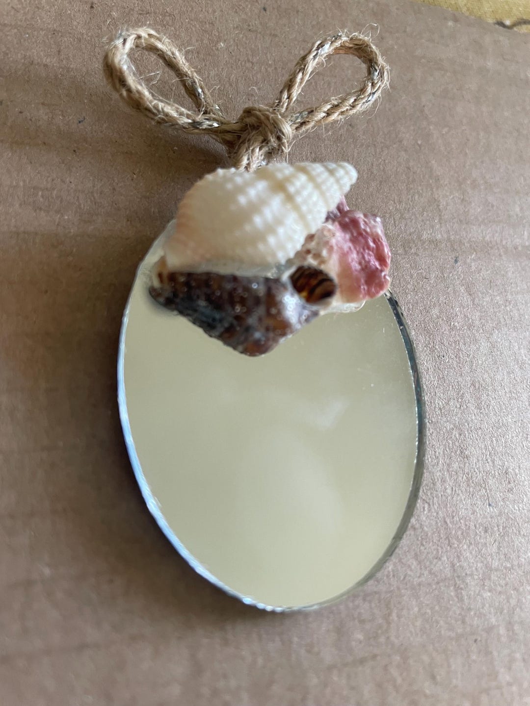 Miniature Shell Decorated Oval Mirror - Etsy