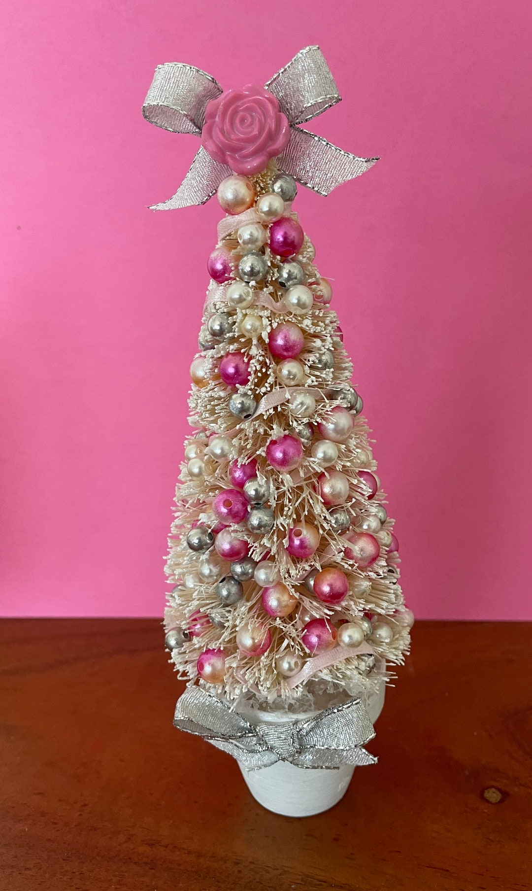 Miniature Decorated Valentines/ Christmas Tree in a Pot - Etsy