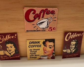 Miniature Scale Model Coffee Shop Signs - Etsy