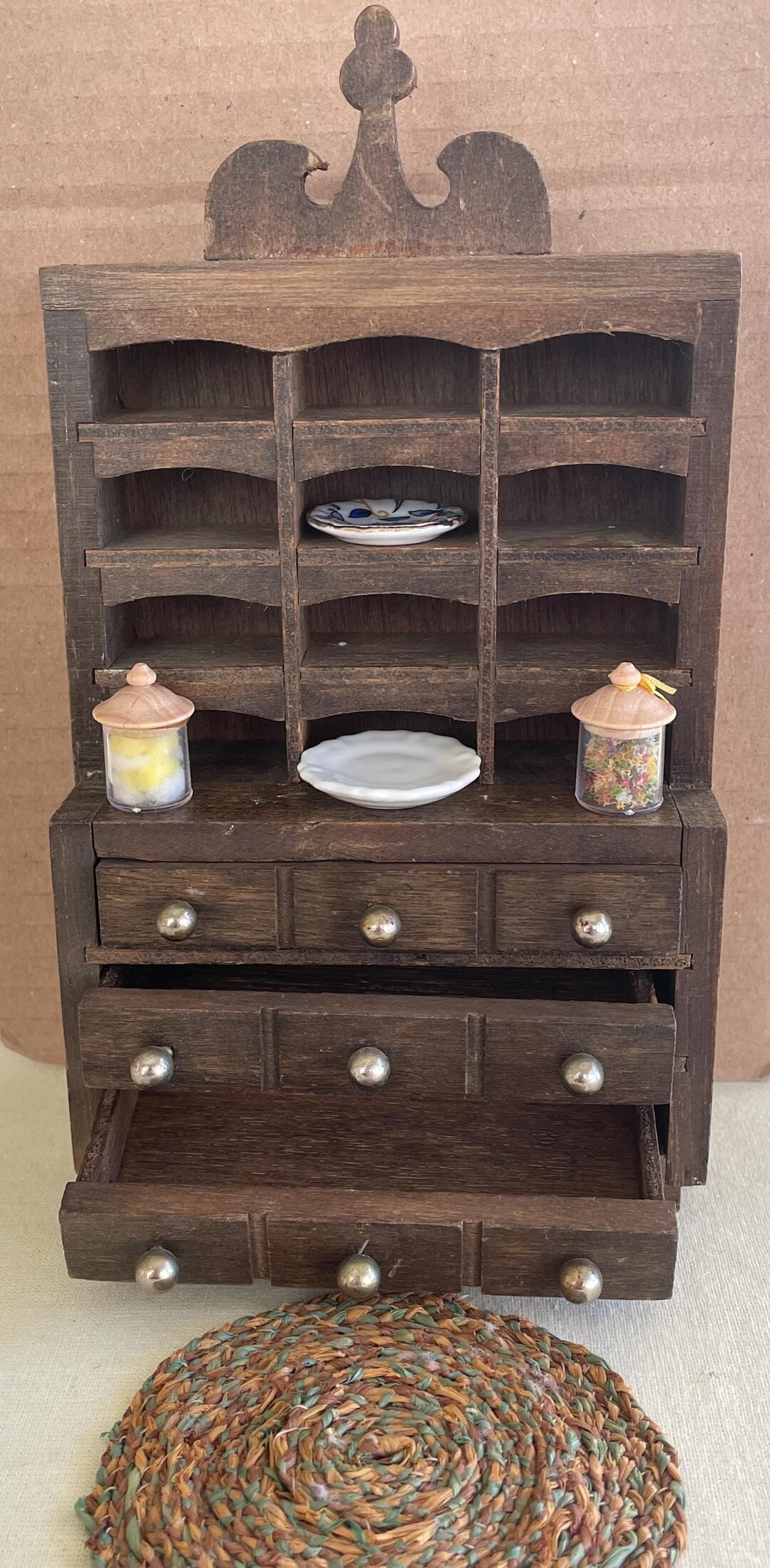 Miniature Vintage Primitive Colonial Hutch - Etsy