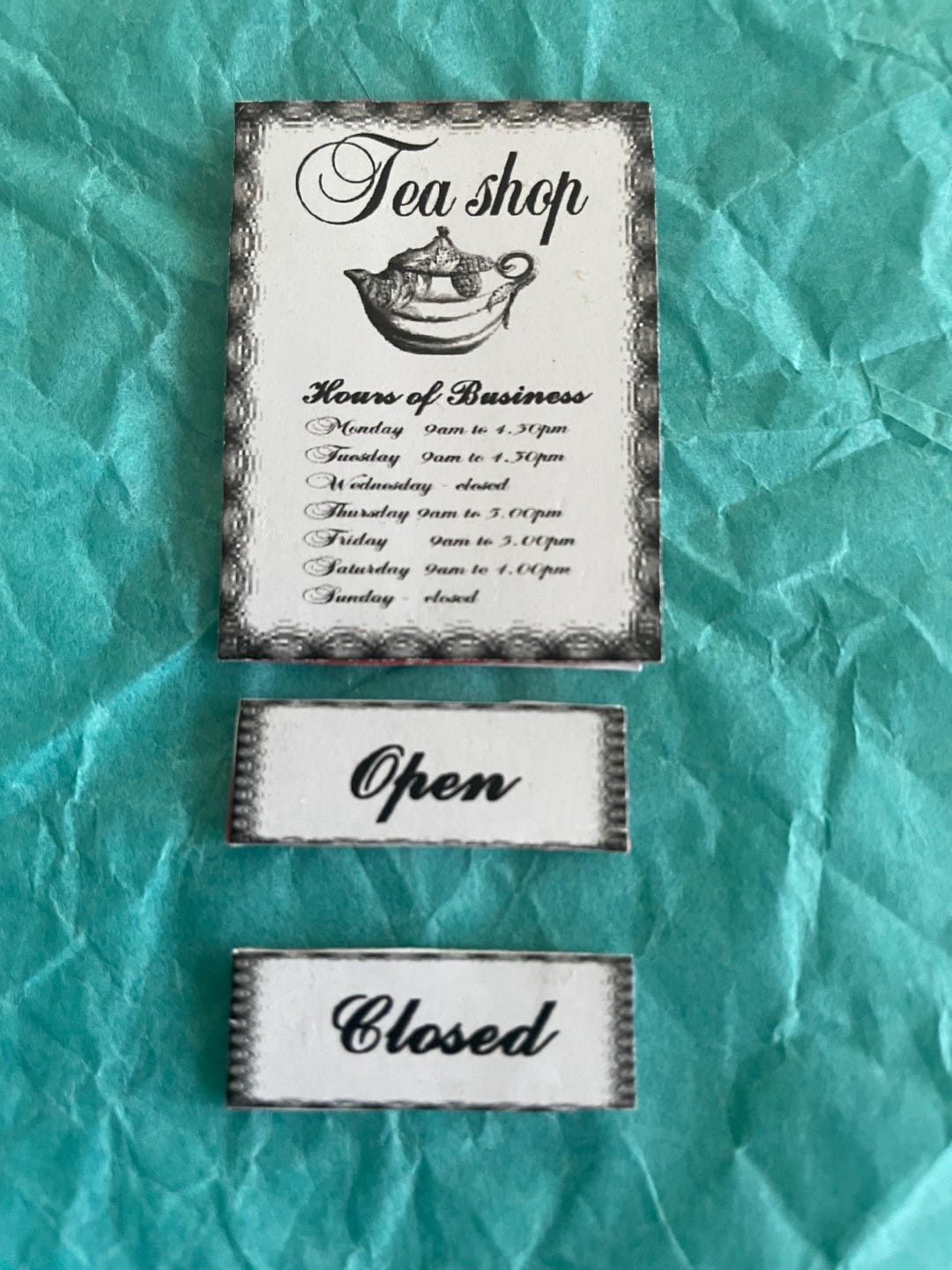 Doll House Tea Shop Signs - Etsy