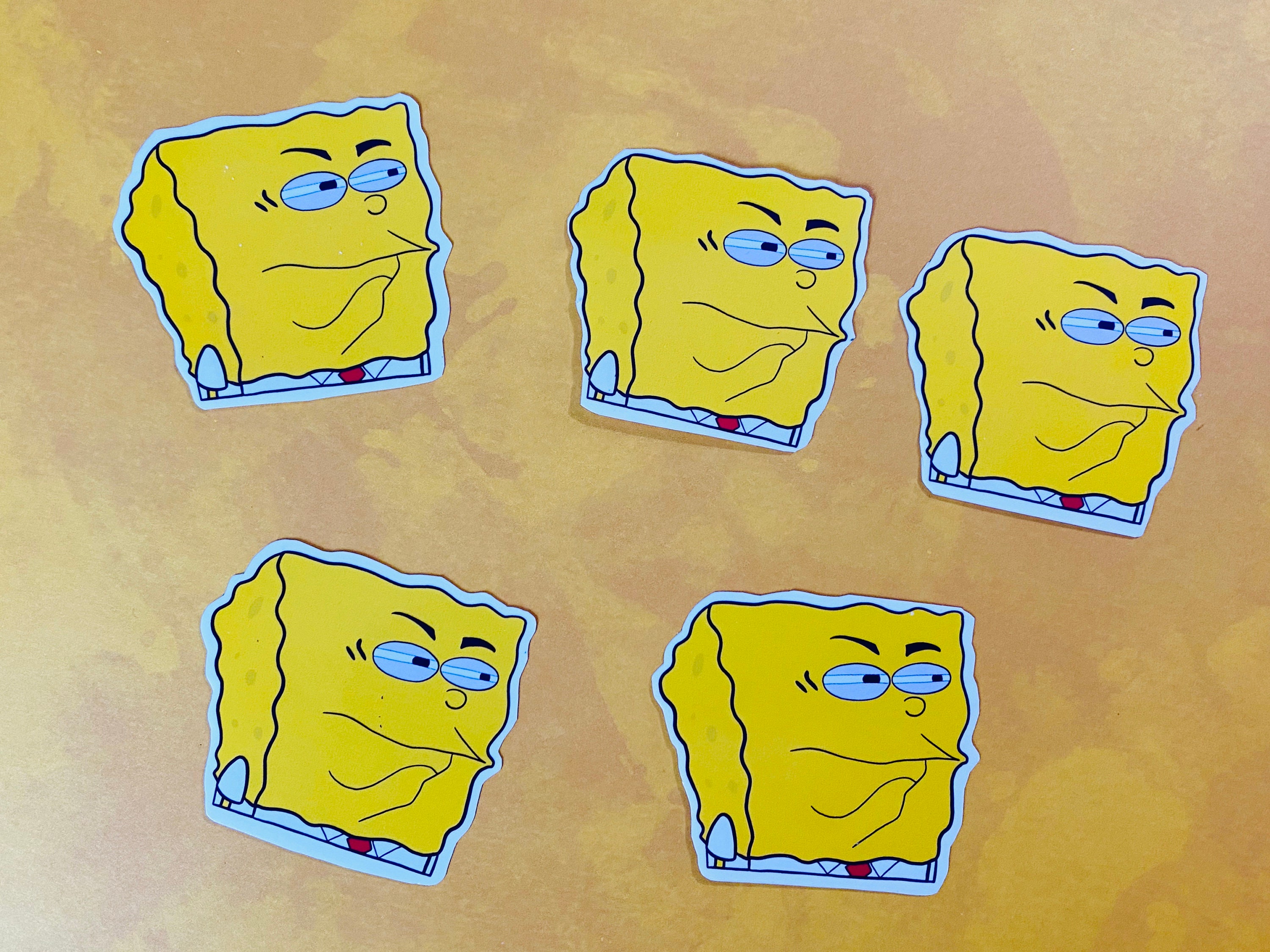 Pegatina De Meme De Bob Esponja Impermeable Etsy
