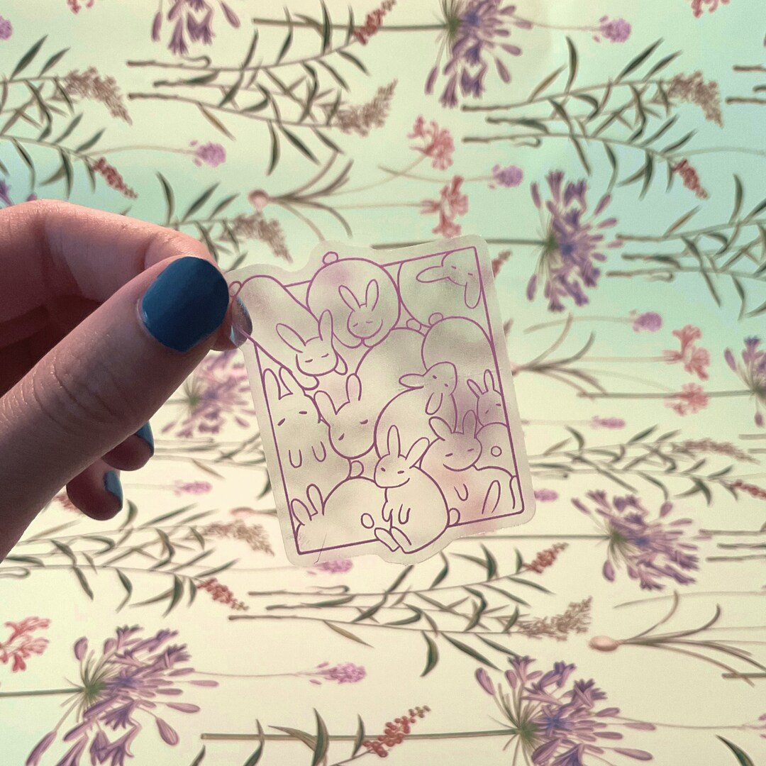Minimum of 3 Stickers Clear Background Rabbit VINYL STICKER Cute Bunny ...