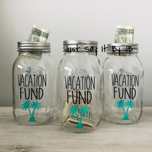 Vacation Fund Jar, Vacation Fund Piggy Bank, Vacation Savings Jar ...