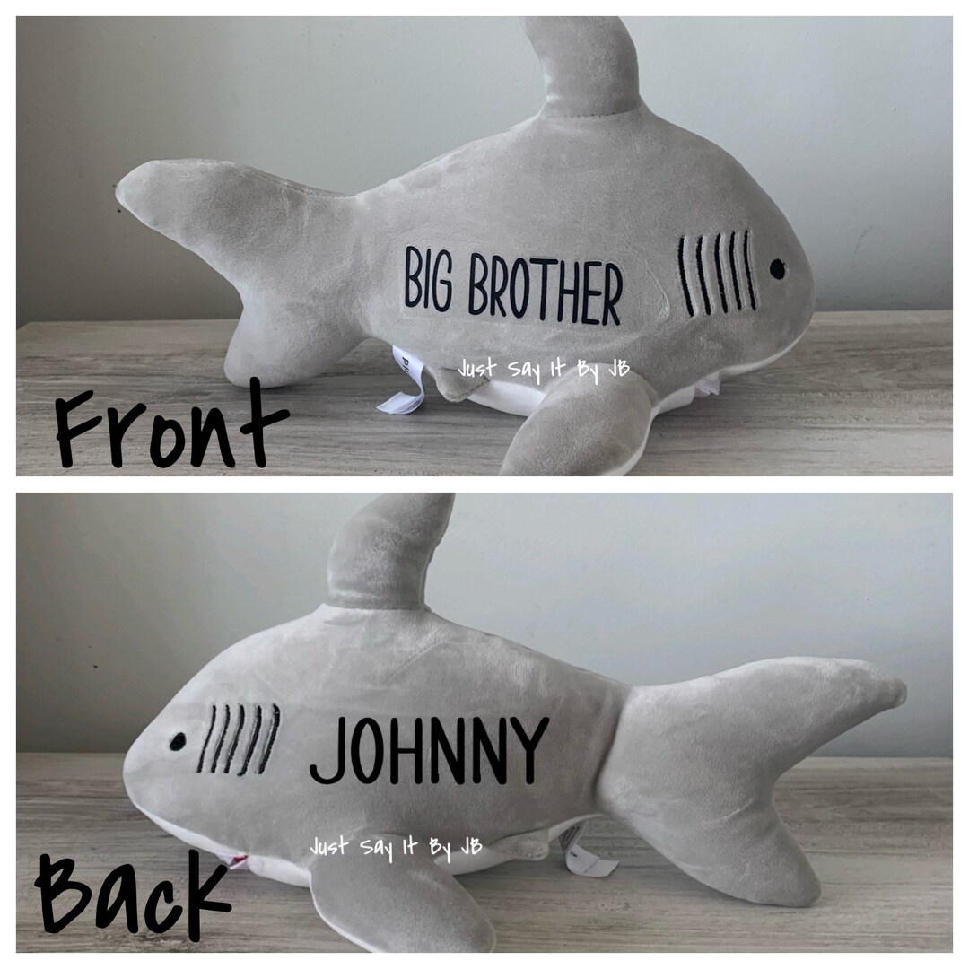 Big Brother Plush Shark, Brother Shark, Grey Plush Shark, Big Brother ...