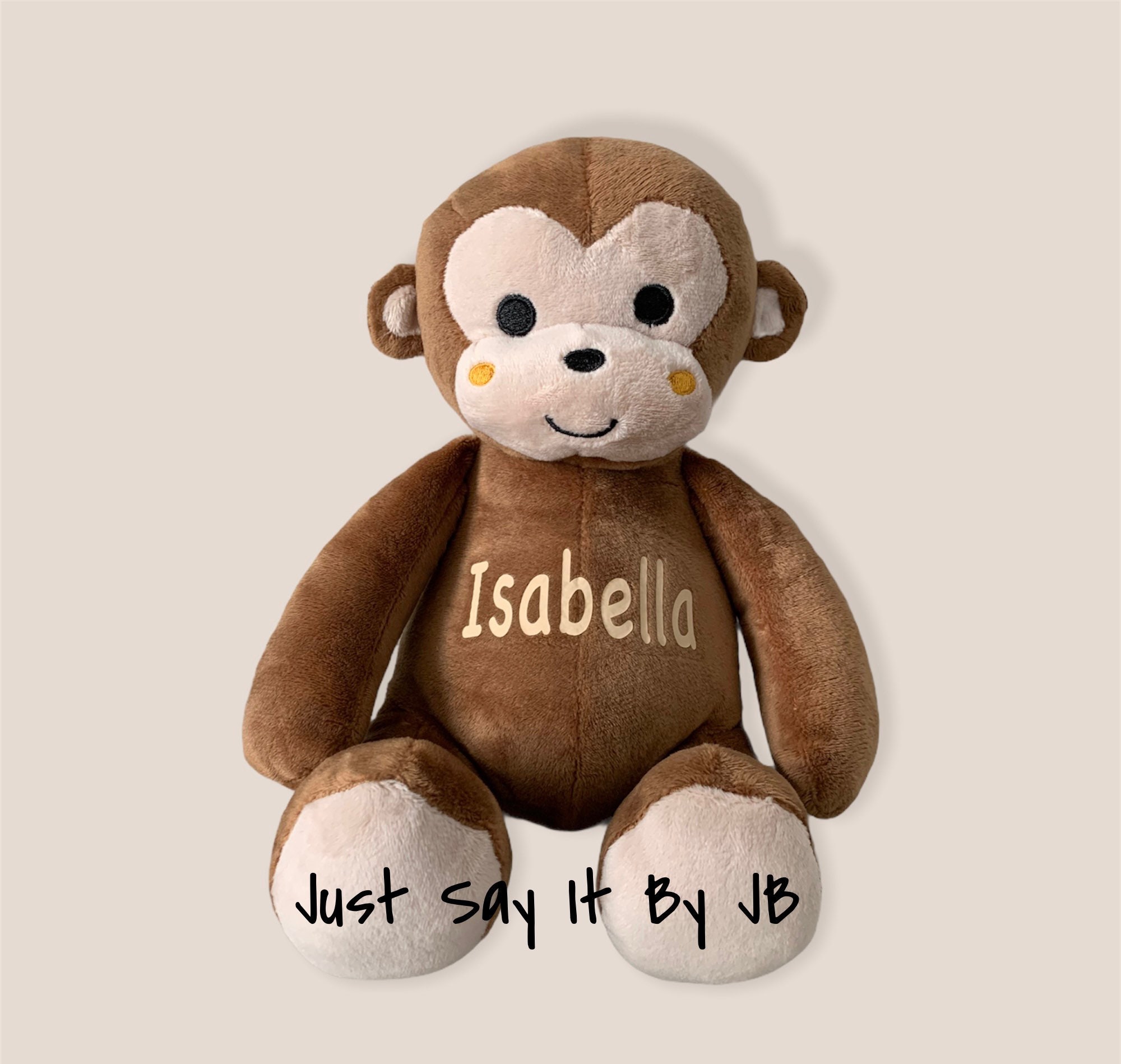 Personalized Plush Monkey Monkey Stuffed Animal Girl Monkey - Etsy