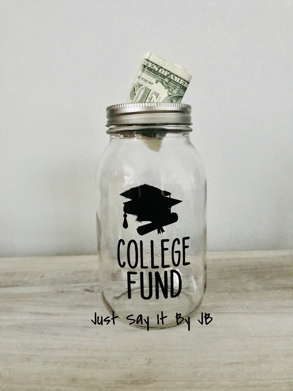 College Fund Mason Savings Jar College Fund College Savings | Etsy