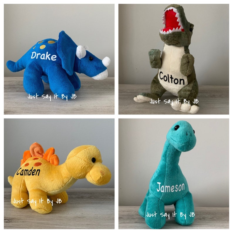 Personalized Plush Dinosaur Plush Dinosaur Custom Dinosaur - Etsy