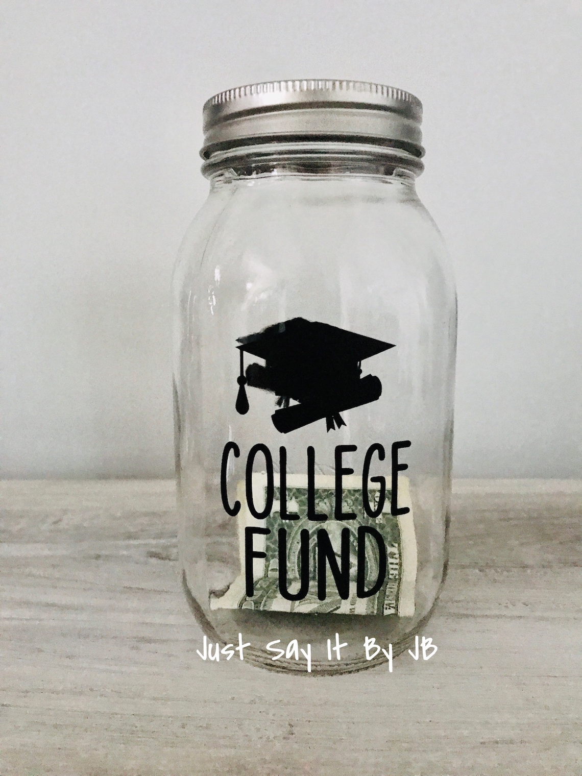College Fund Mason Savings Jar College Fund College Savings | Etsy
