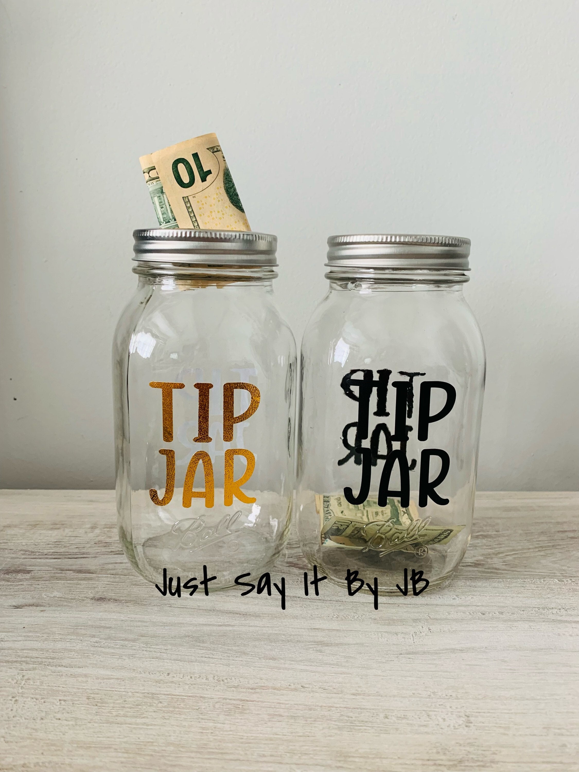 Tip Jar Tip Glass Jar Bartender Tip Jar Money Jar Tip | Etsy