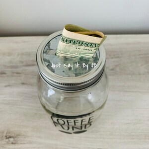 Coffee Fund Coffee Fund Savings Jar Coffee Fund Mason Jar - Etsy