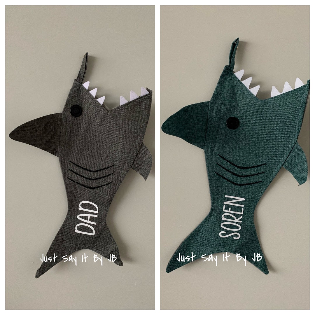 Personalized Shark Stocking, Shark Christmas Stocking, Personalized ...