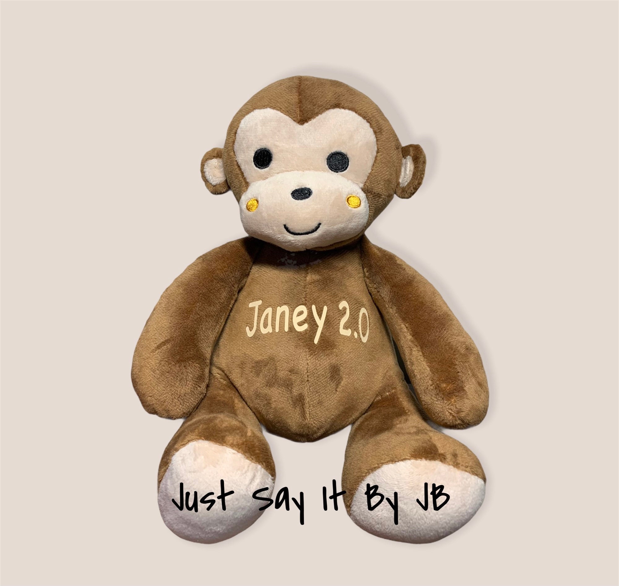 Personalized Plush Monkey, Monkey Stuffed Animal, Girl Monkey Gift, Boy ...