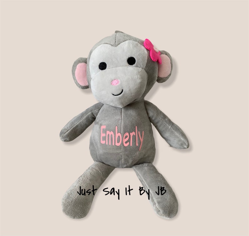 Personalized Plush Monkey, Monkey Stuffed Animal, Girl Monkey Gift, Boy ...