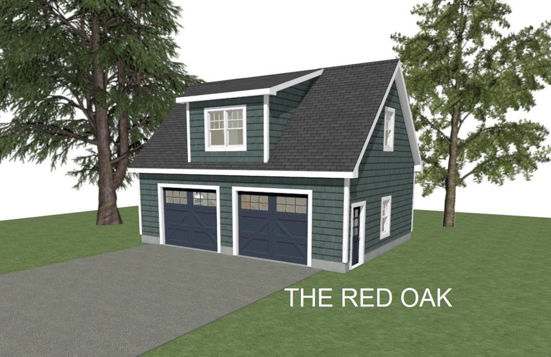 GARAGE PLAN : 32 X 24 - 2 Car Garage Plans - 12/12 Pitch - Studio Above ...